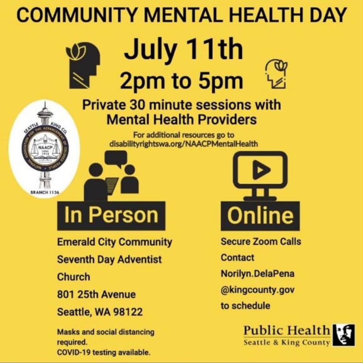 NAACP & Public Health Seattle King County Public Health Day at Online ...