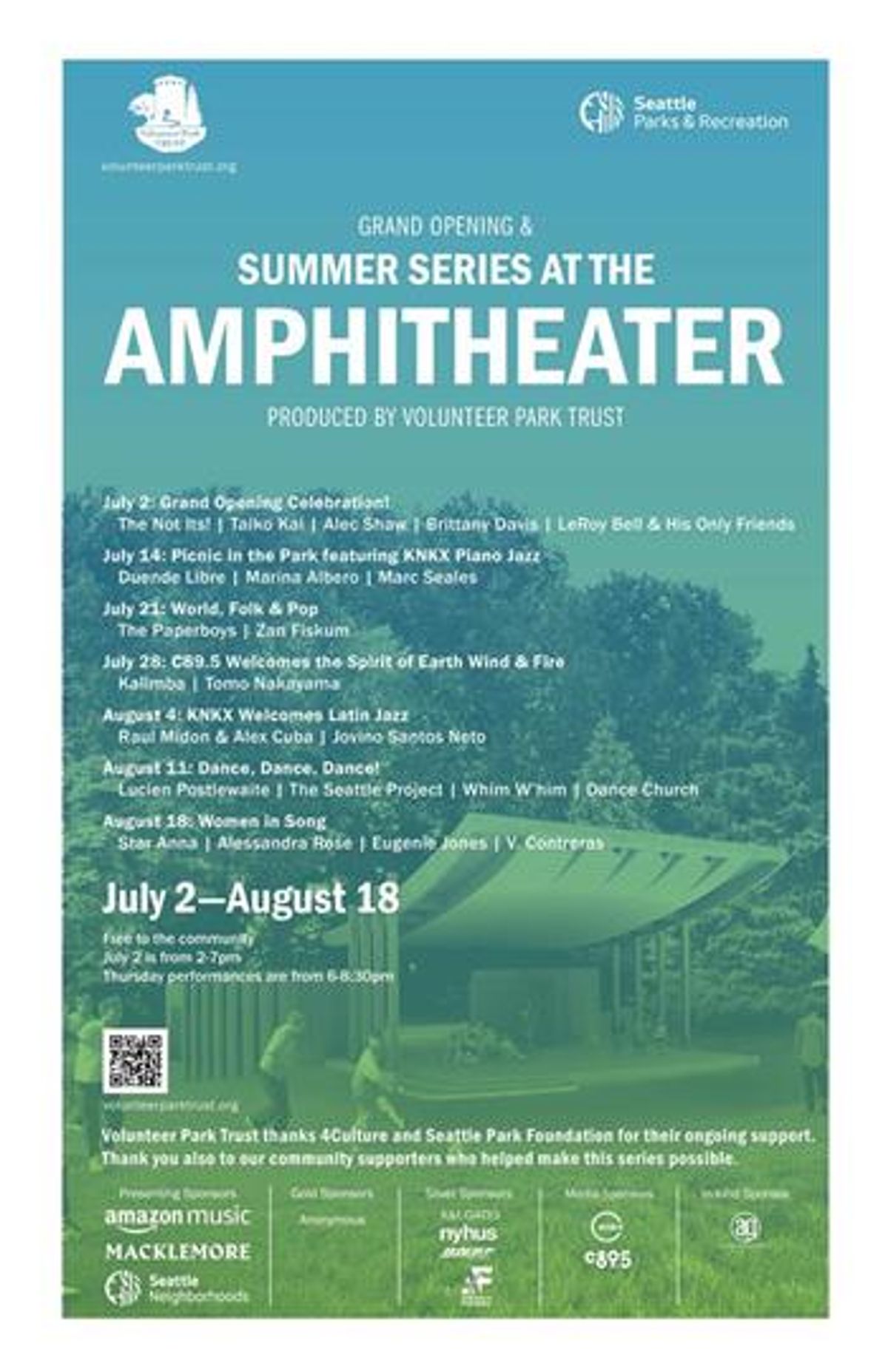 Summer Series at the Amphitheater at Volunteer Park Amphitheater in ...