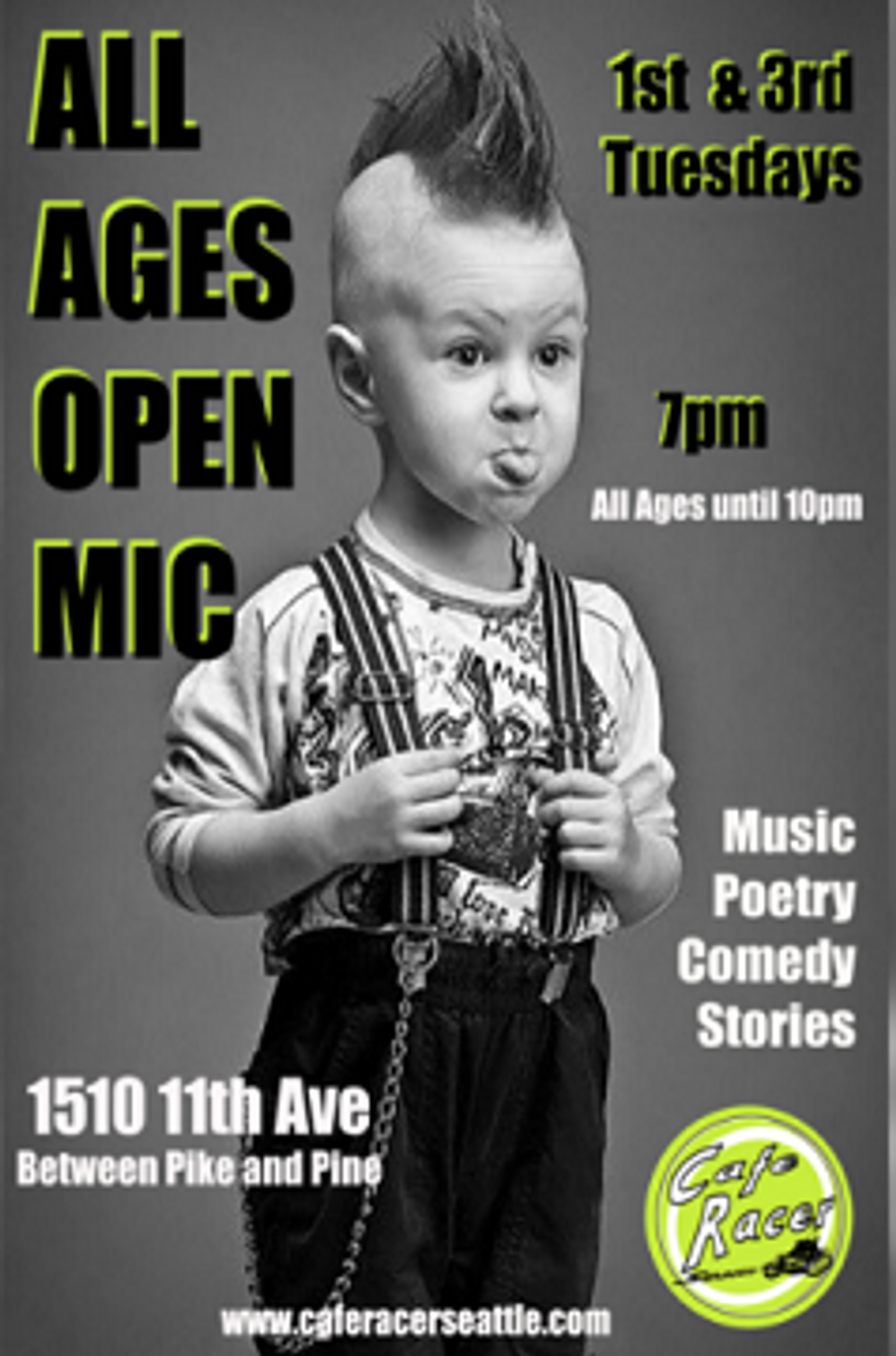 All Ages Open Mic at Cafe Racer at Cafe Racer in Seattle, WA - Multiple ...