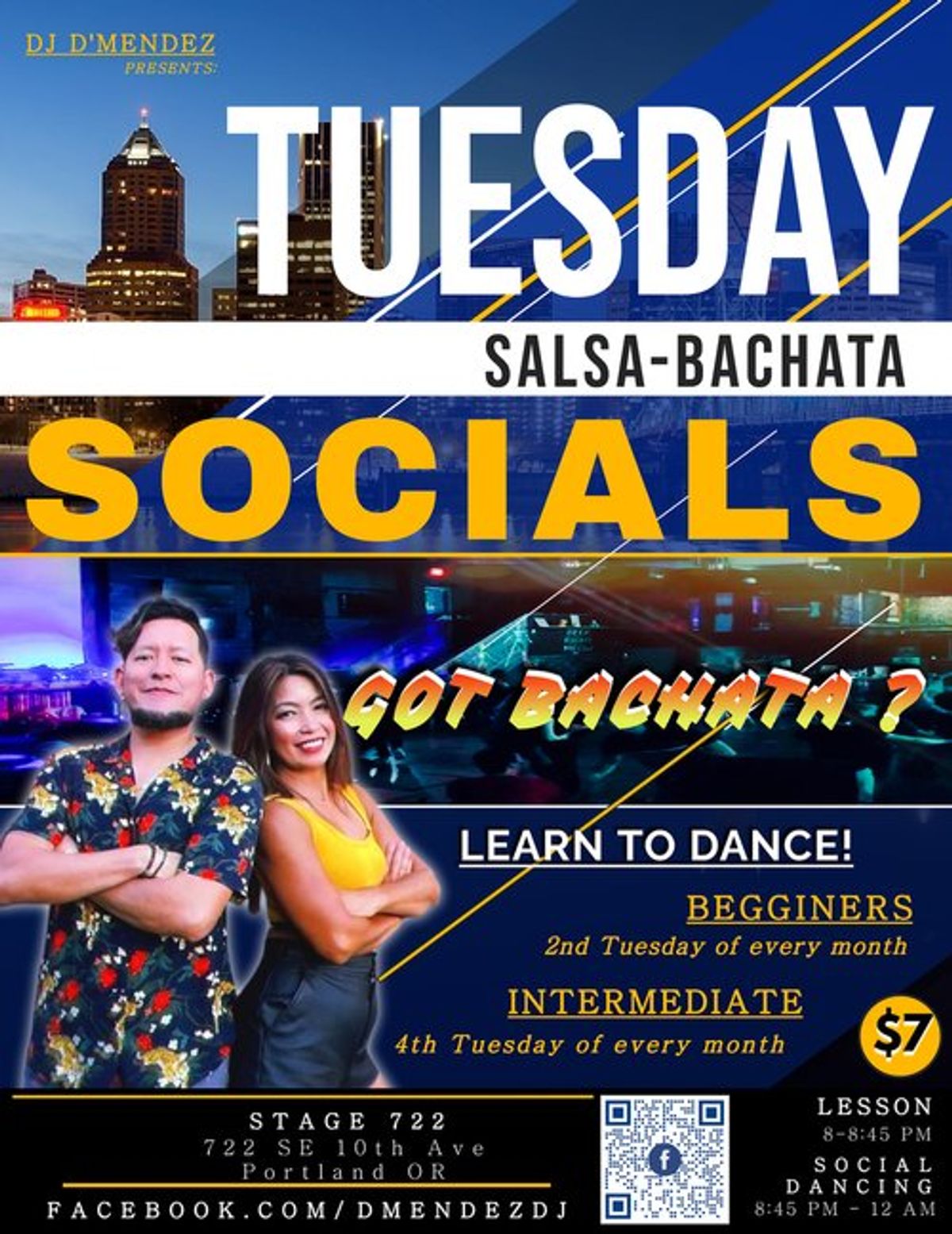 Tuesday Salsa & Bachata Socials at Stage 722 in Portland, Oregon ...