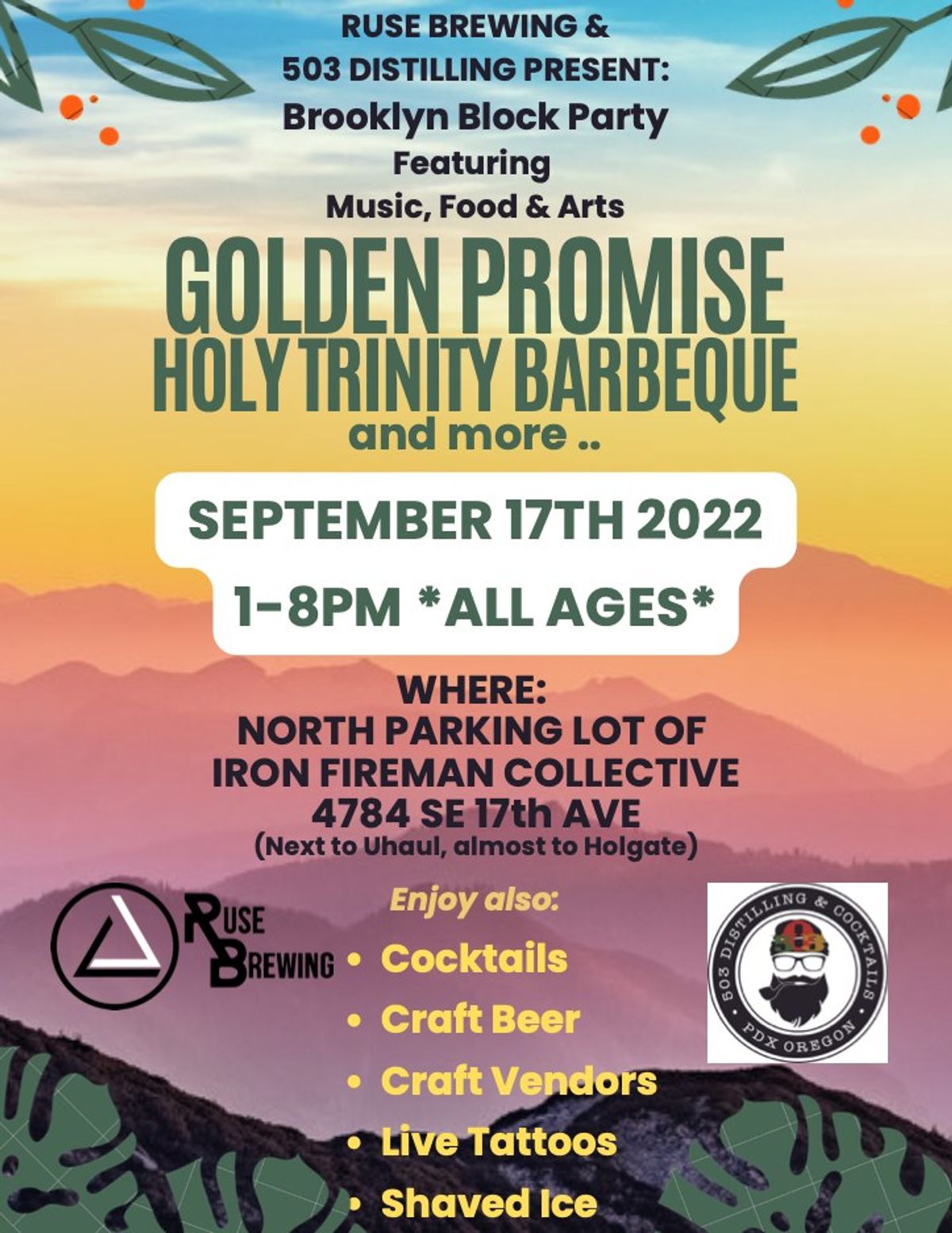 Brooklyn End of Summer Block Party at 503 Distilling in Portland, OR ...