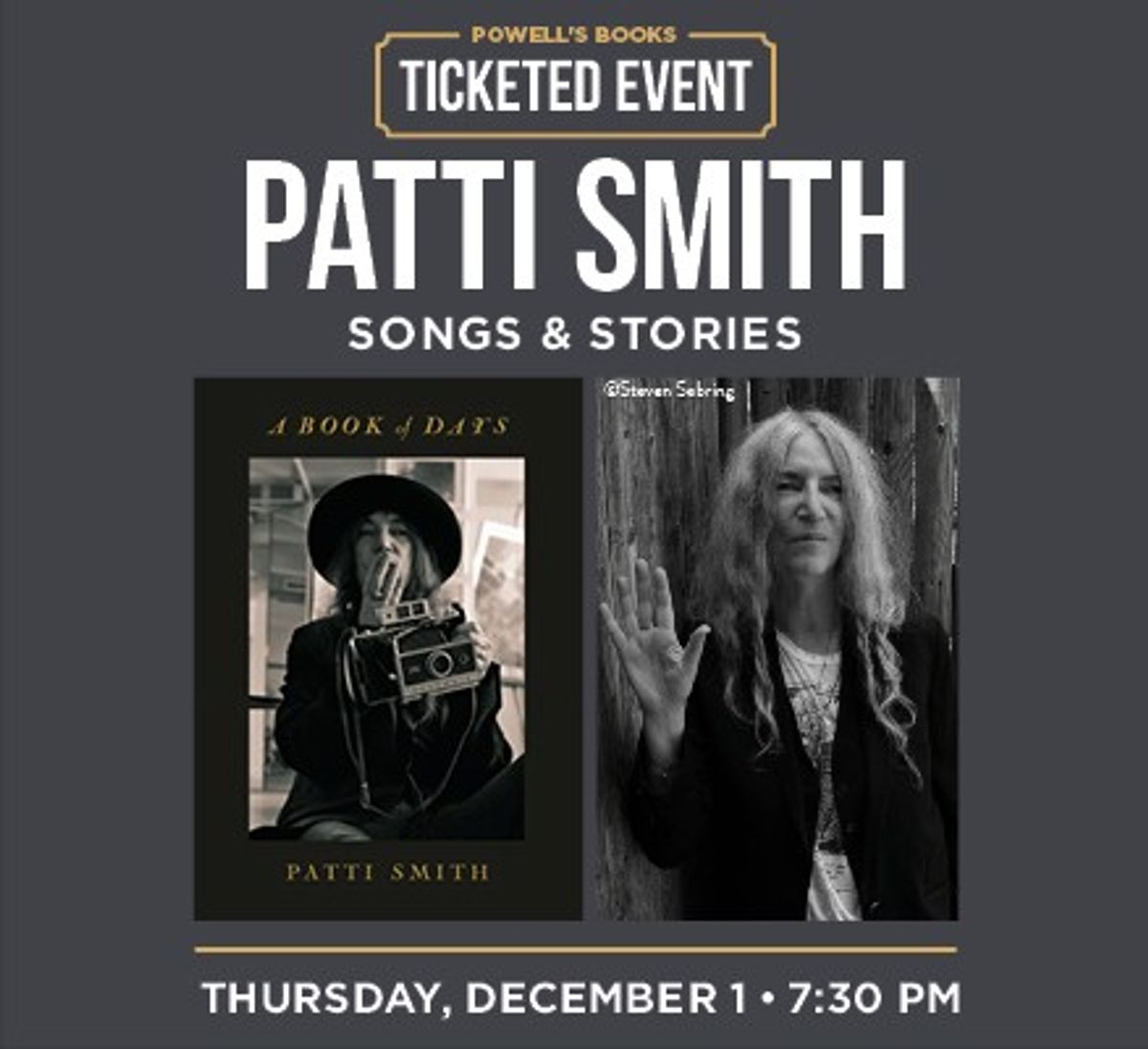 Patti Smith: Songs & Stories at Arlene Schnitzer Concert Hall in ...