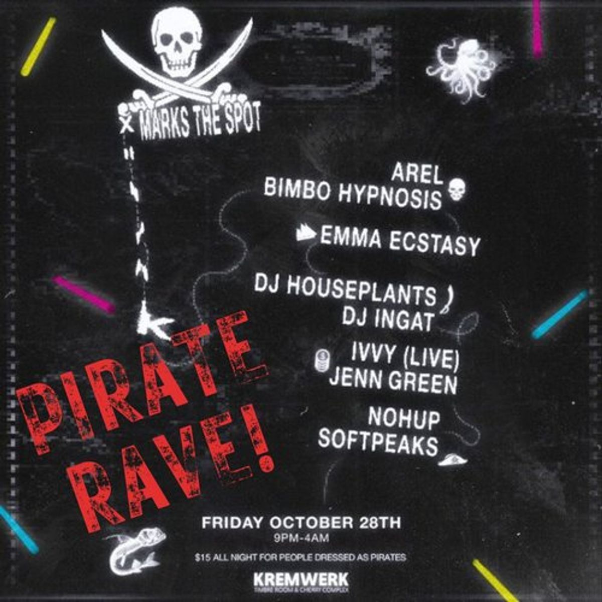 X Marks The Spot: A Pirate Rave! at Kremwerk in Seattle, WA - Friday ...