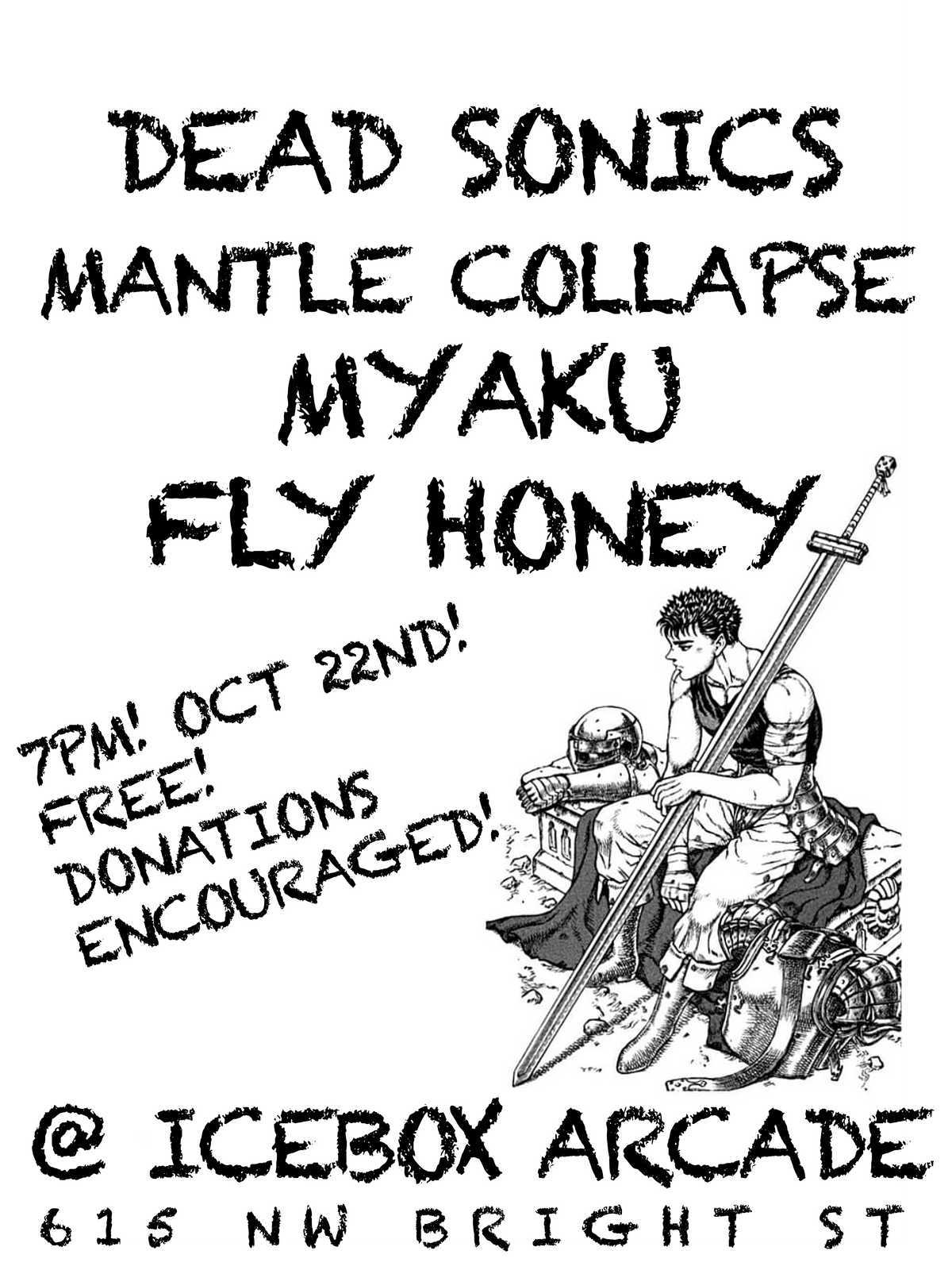 Dead Sonics, Mantle Collapse, Myaku, and Fly Honey at The Ice Box in ...