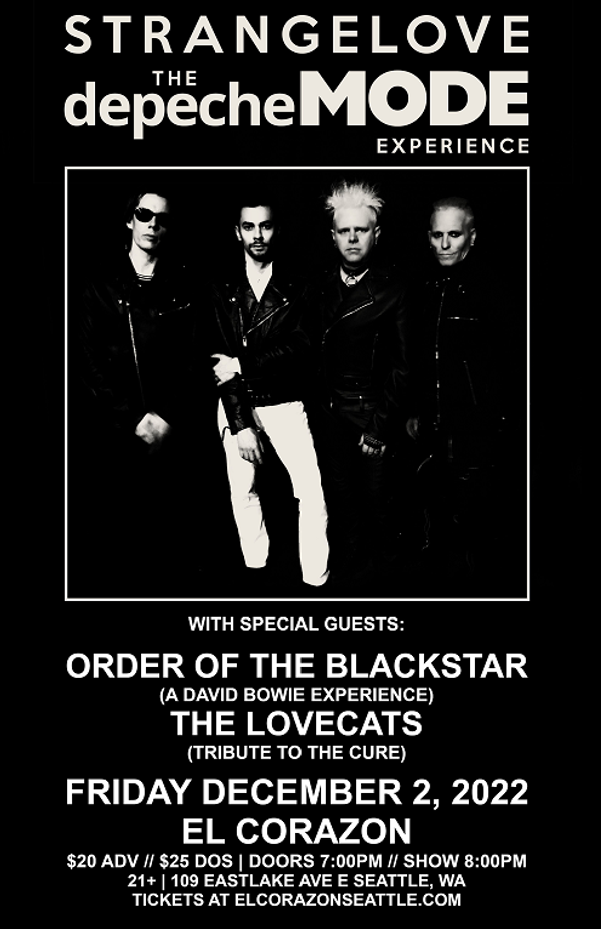 STRANGELOVE, Order Of The Blackstar, and The Lovecats at El Corazón in ...
