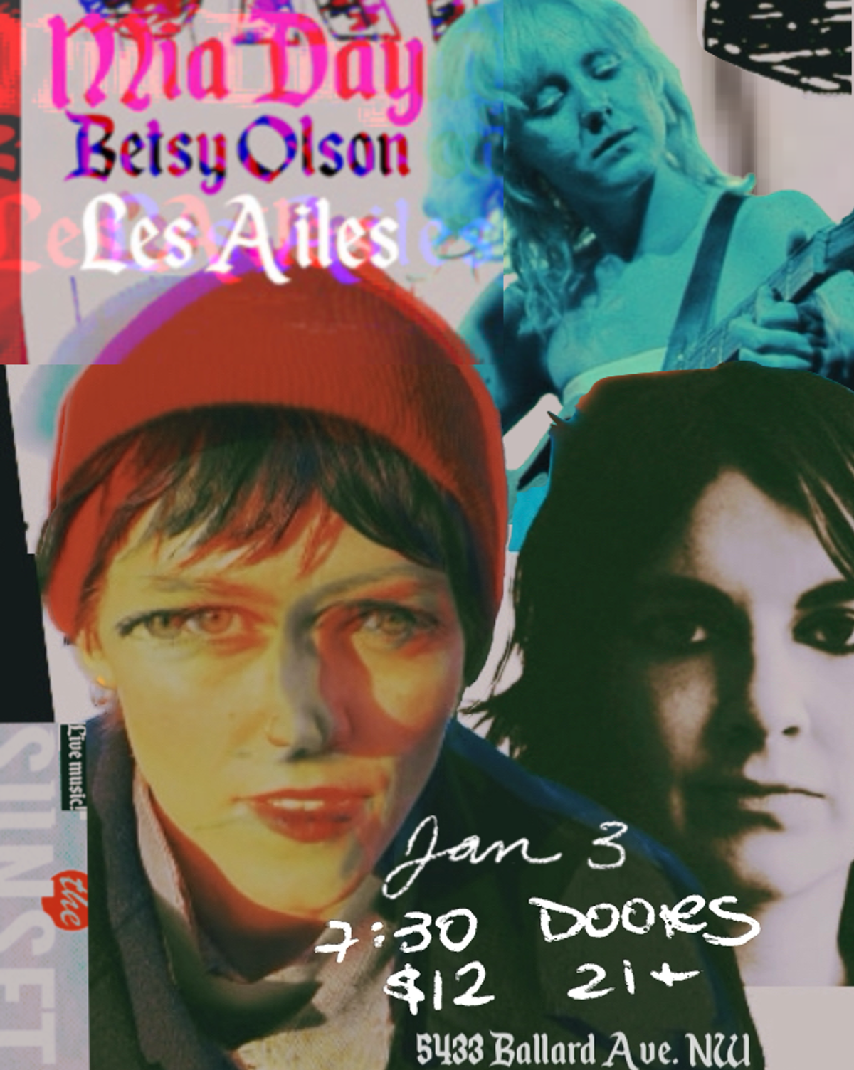 Les Ailes, Betsy Olson, and Mia Day at Sunset Tavern in Seattle, WA ...