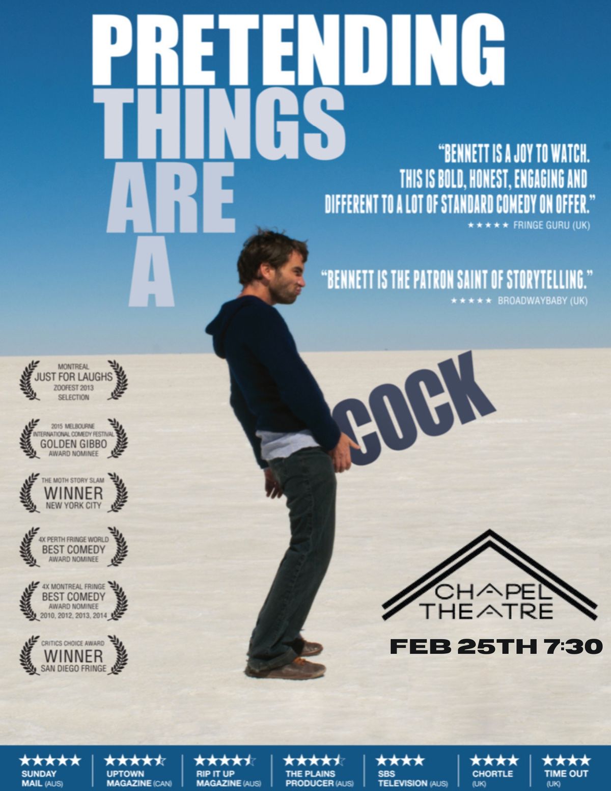Jon Bennett: Pretending Things Are a Cock at Chapel Theatre in ...