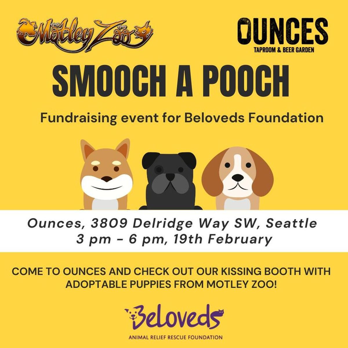 Smooch A Pooch with Beloveds Foundation & Motley Zoo at Ounces in ...