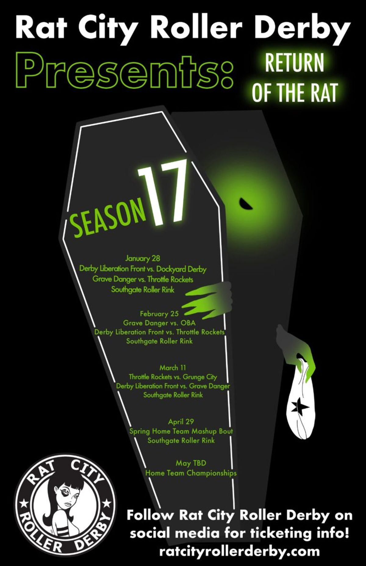 Rat City Roller Derby Spring Home Team Mashup Bout at Southgate Roller ...