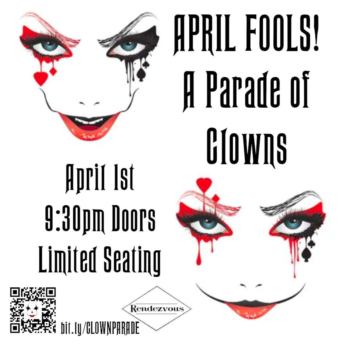 April Fools! A Parade of Clowns at Rendezvous in Seattle, WA - Sat, Apr ...