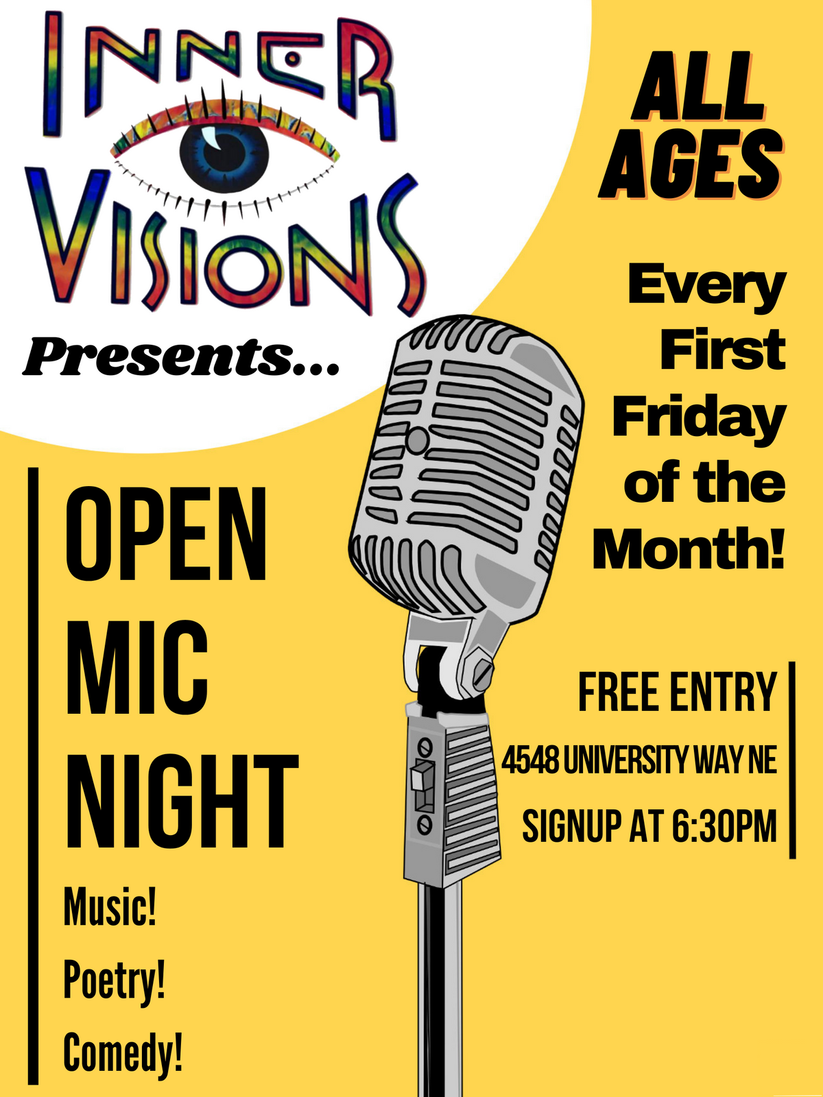 Open Mic Night at Innervisions at Innervisions Posters & Framing in ...