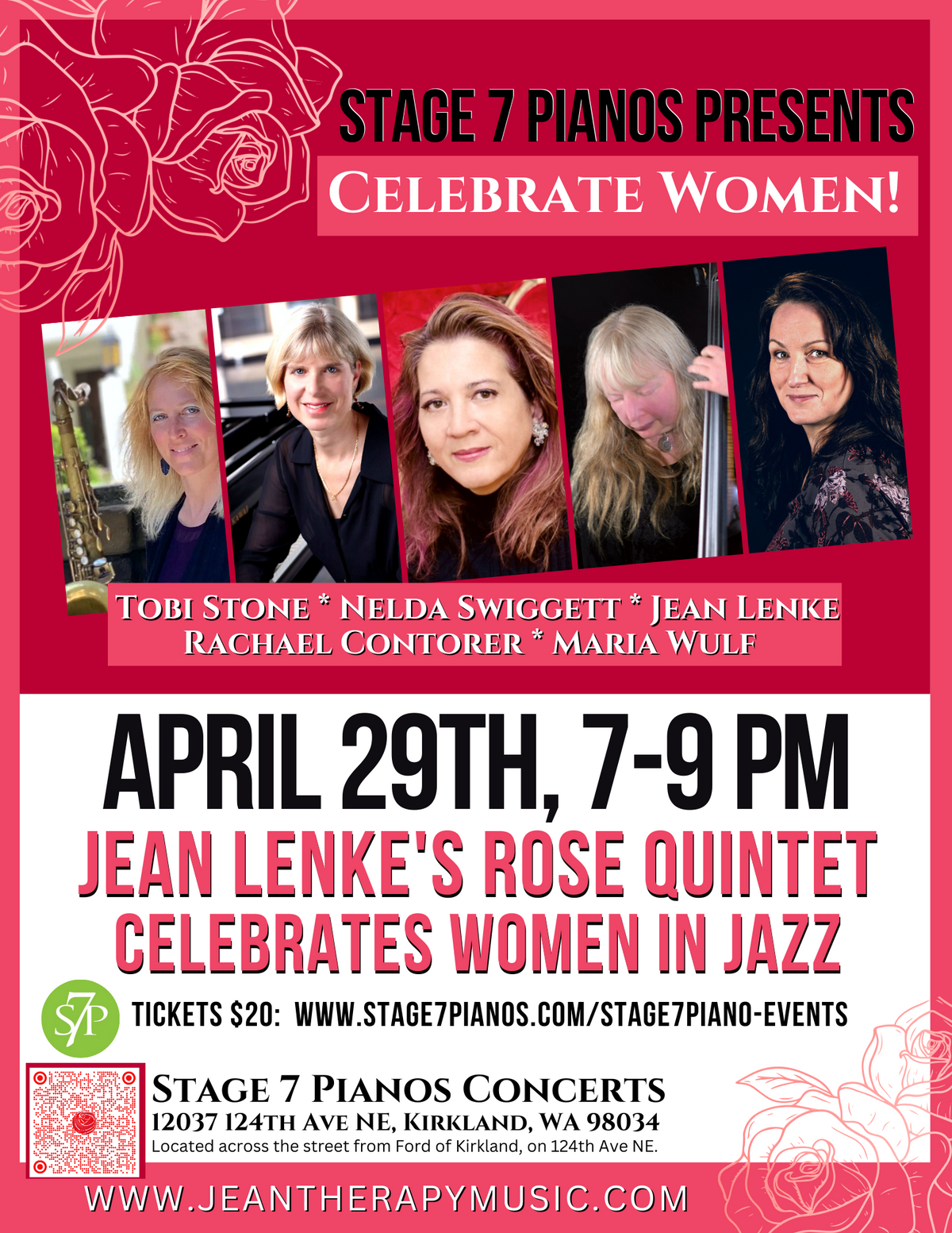 Jean Lenke Rose Quintet Celebrates Women In Jazz at Stage 7 Pianos in ...