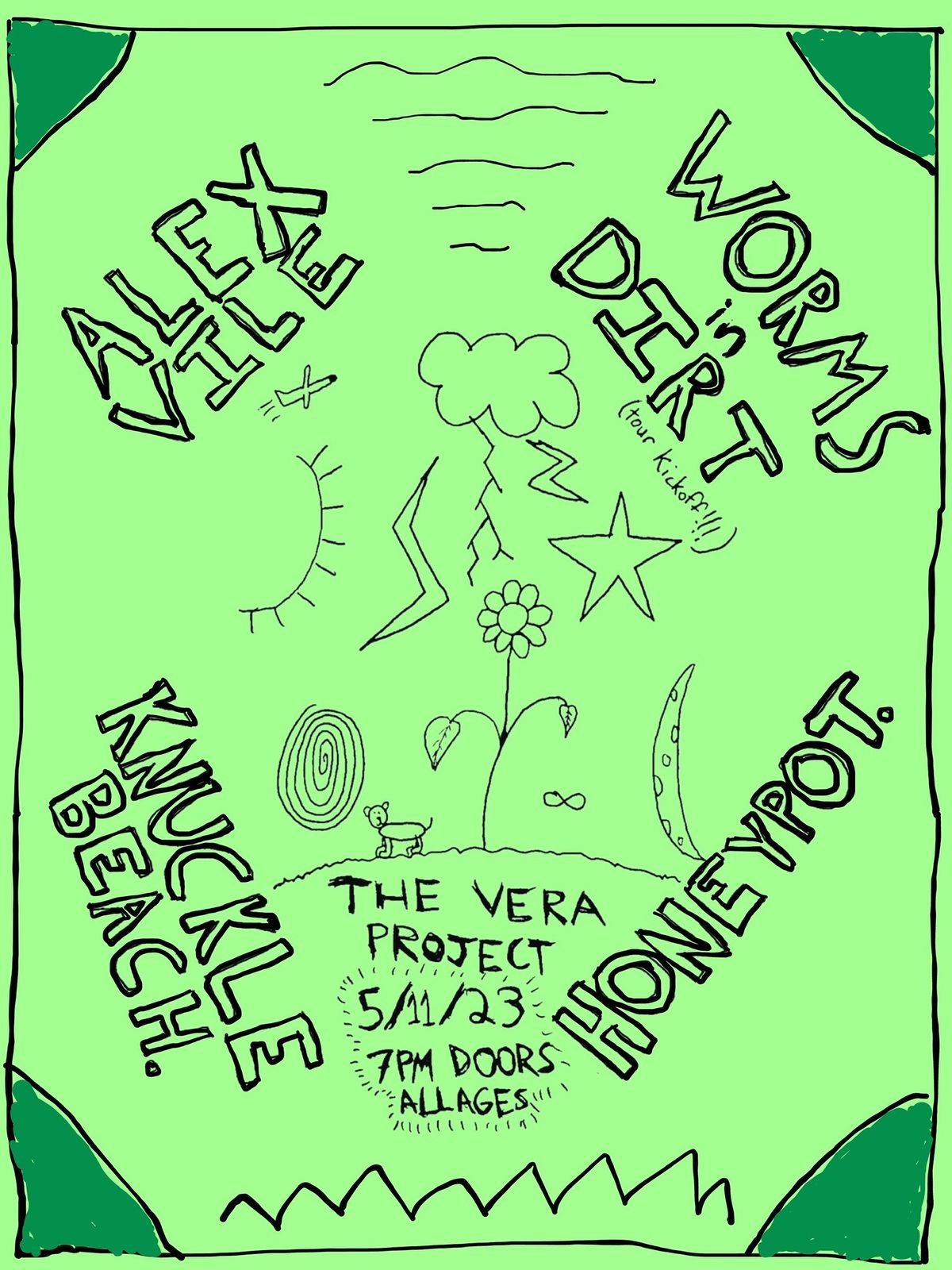 Alex Vile, Worms in Dirt, Knuckle Beach, and Honeypot. at Vera Project ...