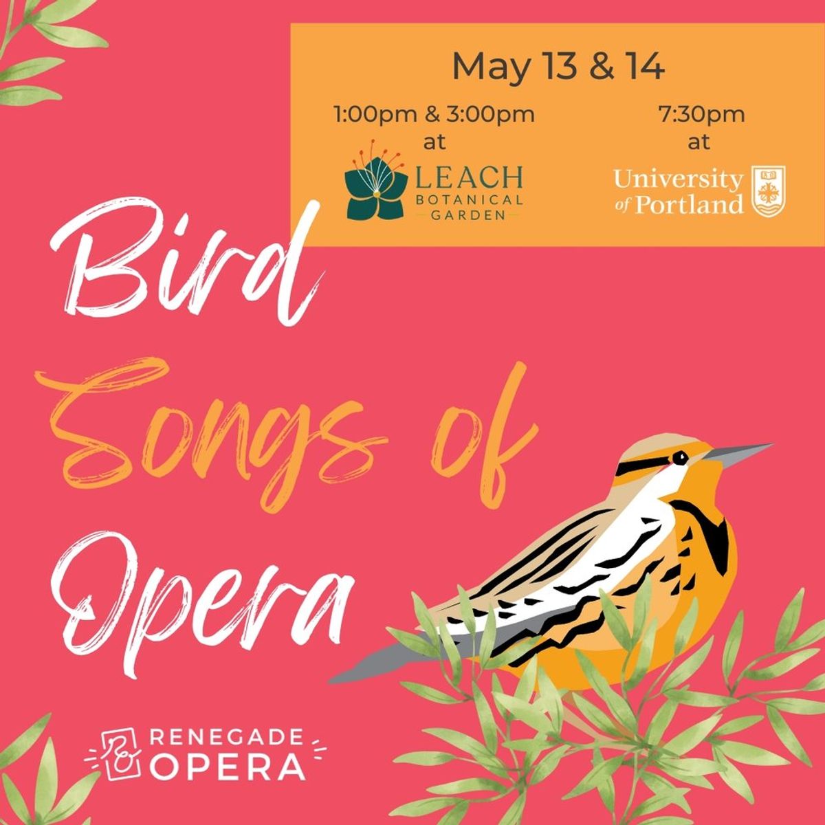 Bird Songs of Opera at Leach Botanical Garden in Portland, Oregon ...