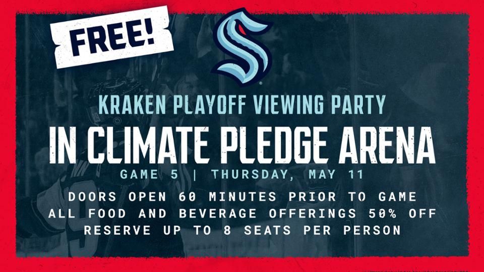 Kraken Playoff Viewing Party: Game 5 at Climate Pledge Arena in Seattle ...