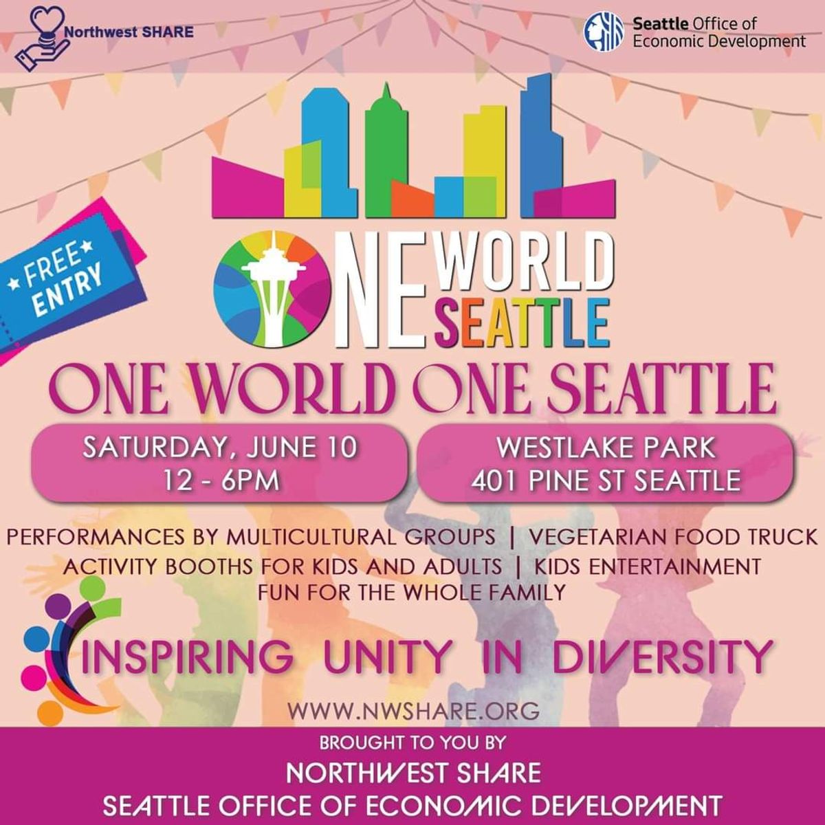 One World One Seattle at Westlake Park in Seattle, WA - Saturday, June ...