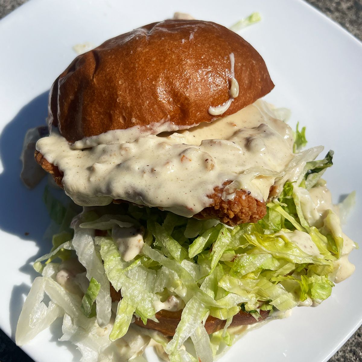 Fried Chicken Carbonara Sammy at Moreland Ale House in Portland, Oregon ...