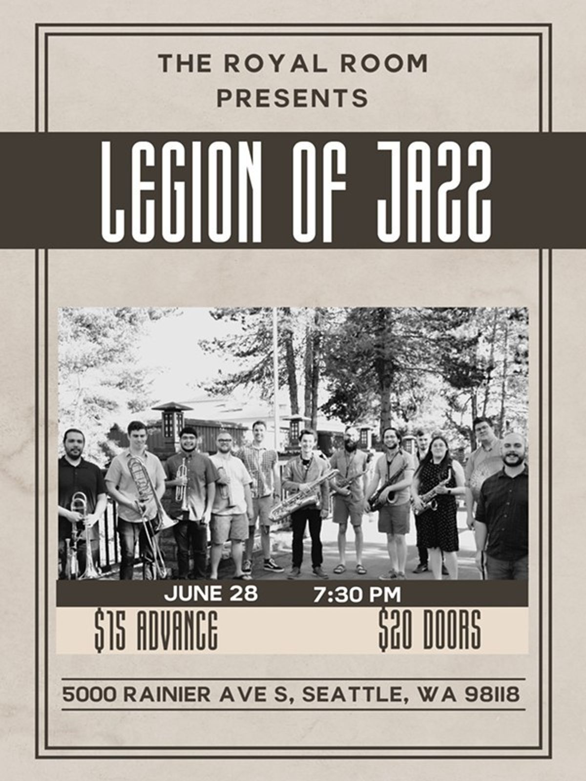 Legion of Jazz at The Royal Room in Seattle, WA - Wednesday, June 28 ...