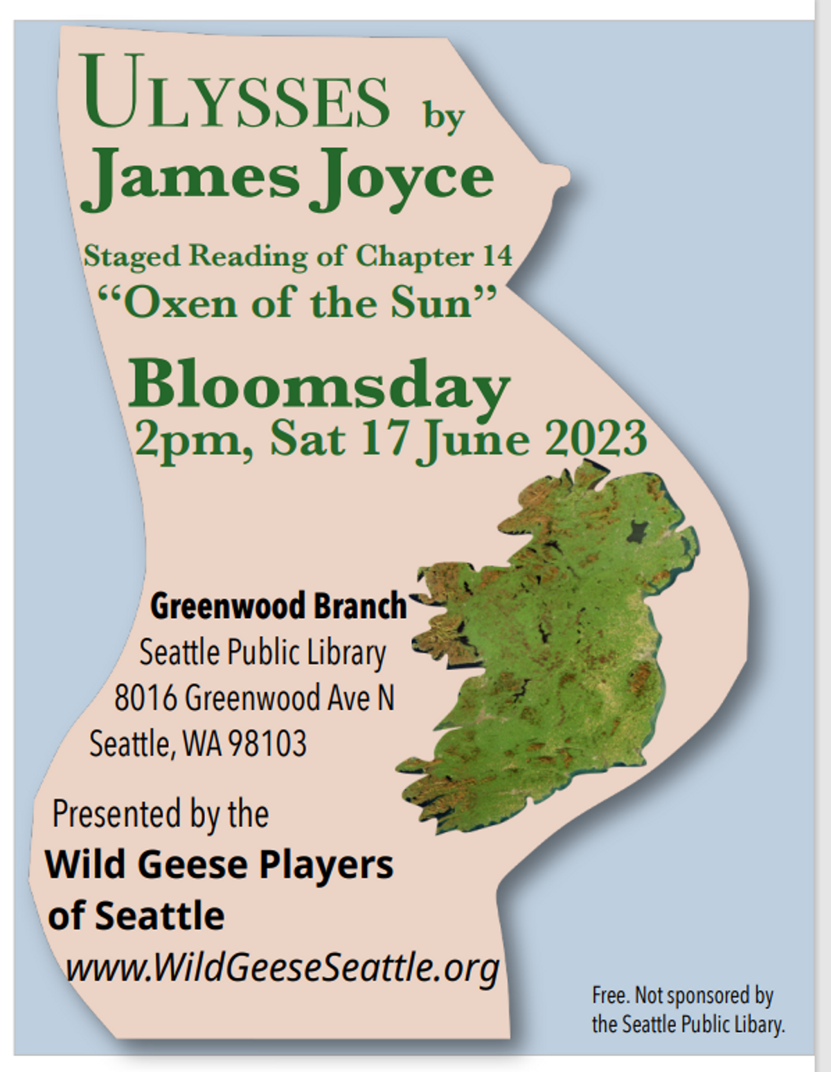 26th Annual Staged Reading – Bloomsday Celebration of James Joyce’s ...