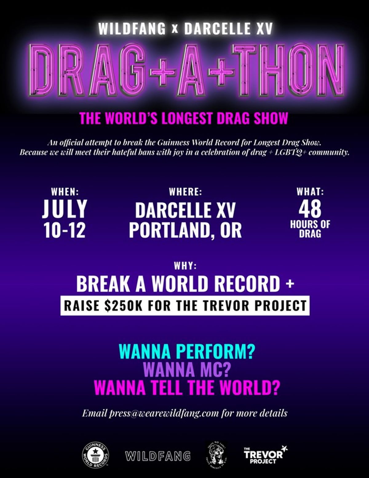 Wildfang x Darcelle XV Drag-A-Thon at Darcelle XV Showplace in Portland ...