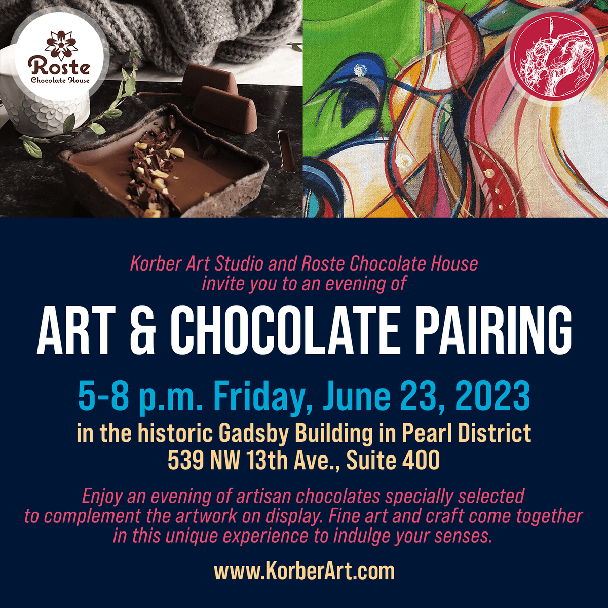 Art & Chocolate Pairing in the Pearl at Korber Art Studio in Portland ...