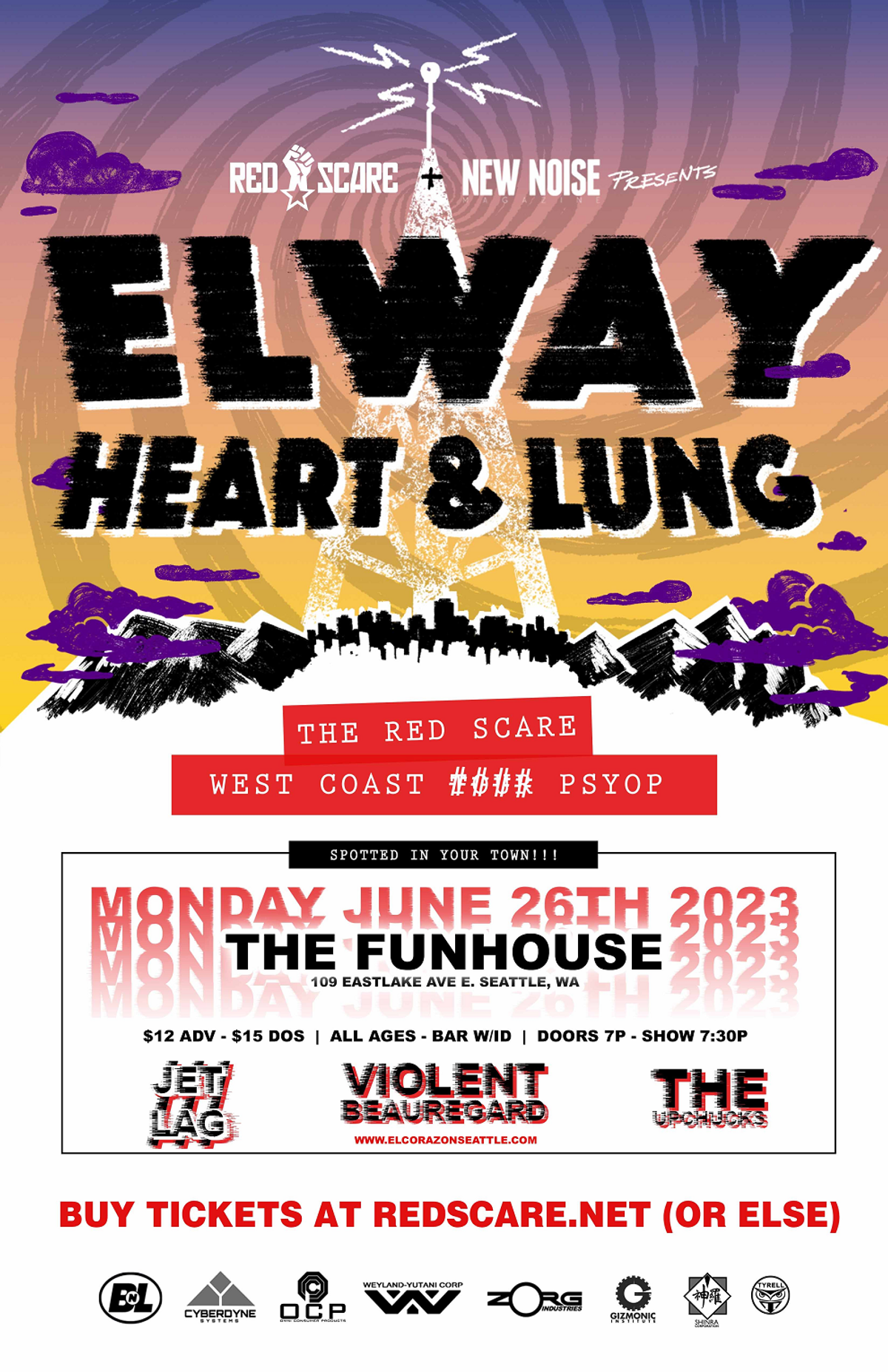 Elway, Heart & Lung, Jet///Lag, Violent Beauregarde, and The Upchucks ...
