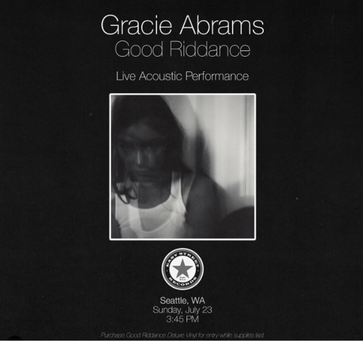 Gracie Abrams: Good Riddance Live Acoustic Performance at Easy Street ...