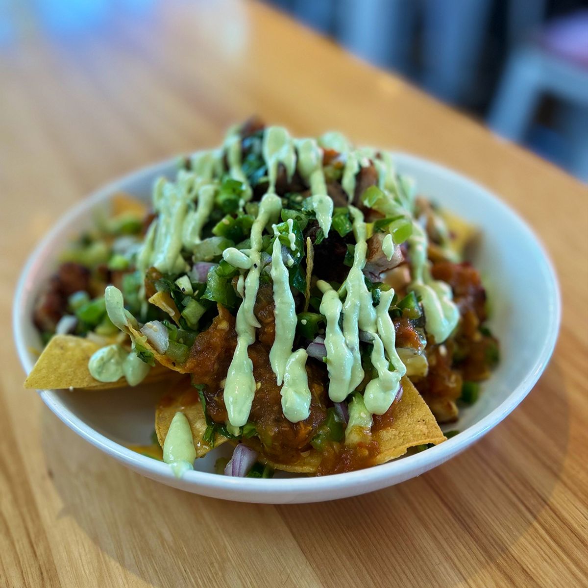 Crispy Pork Belly Nachos at Duke's Public House in Lake Oswego, OR - Every day, through July 23 ...