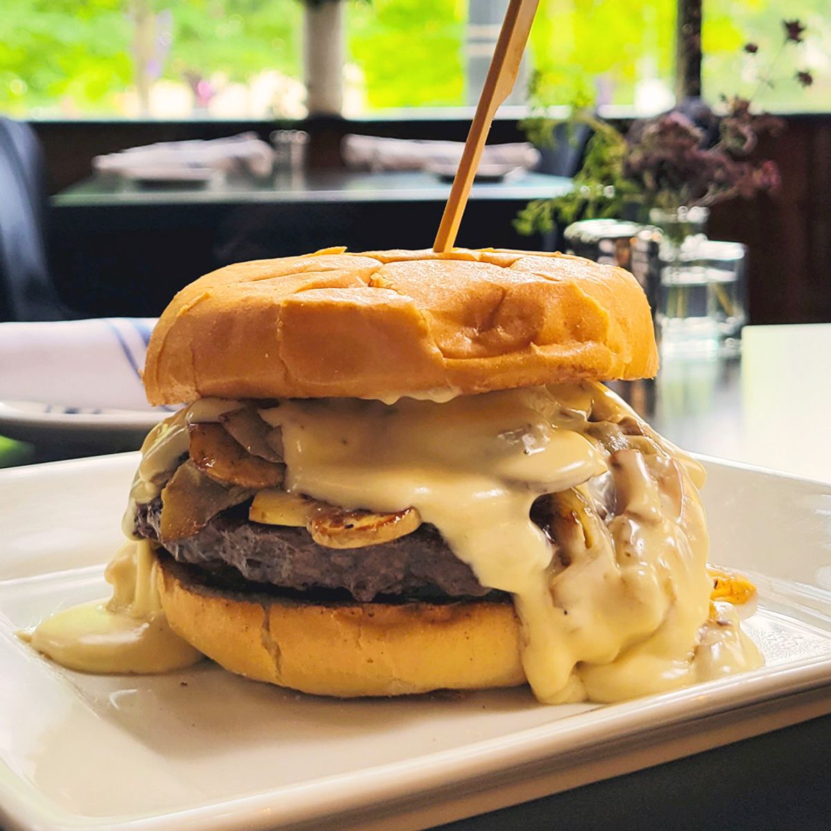 Fondue and Shroom Burger at Taylor Street Tavern in Portland, OR ...