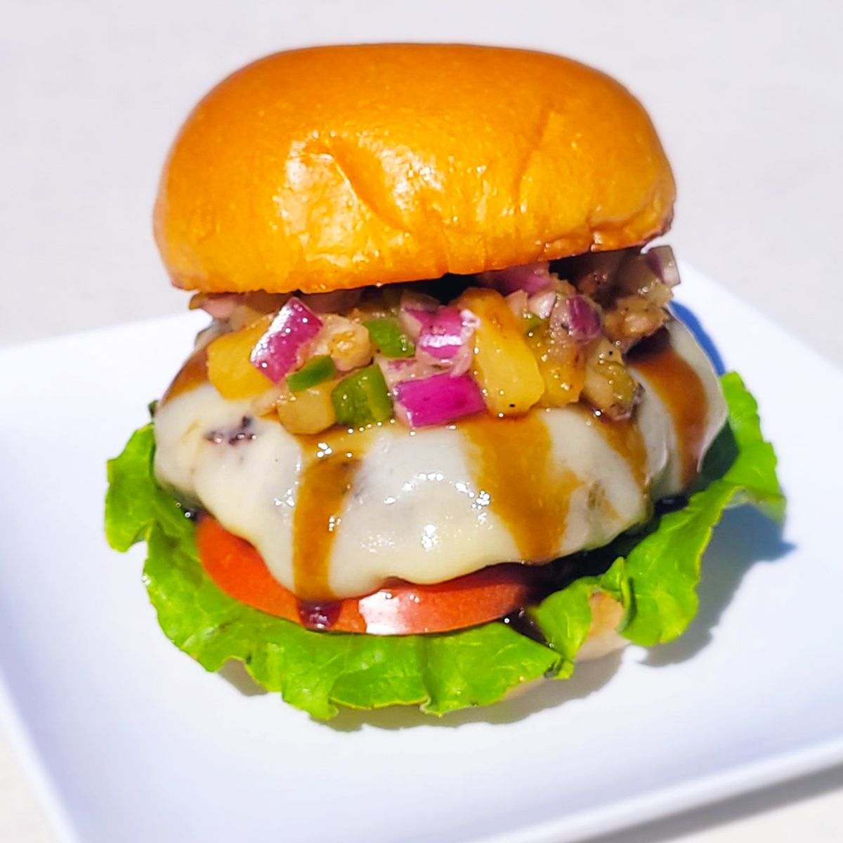 Spicy Luau Burger at Bucket Brigade Sports Bar & Restaurant in Portland ...