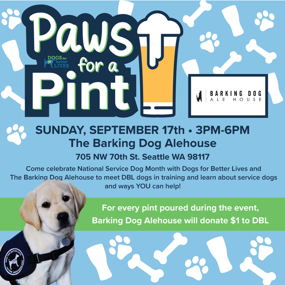Paws for a Pint at Barking Dog Alehouse in Seattle, WA - Sunday ...