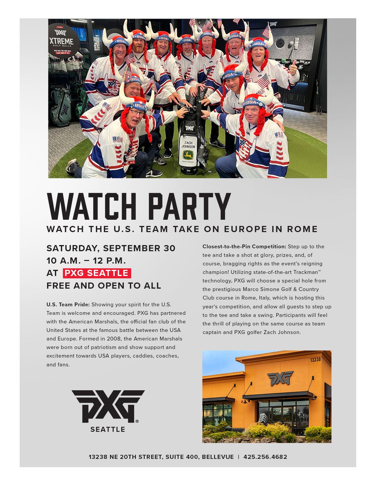 Ryder Cup Watch Party at PXG Seattle in Bellevue, WA - Saturday ...