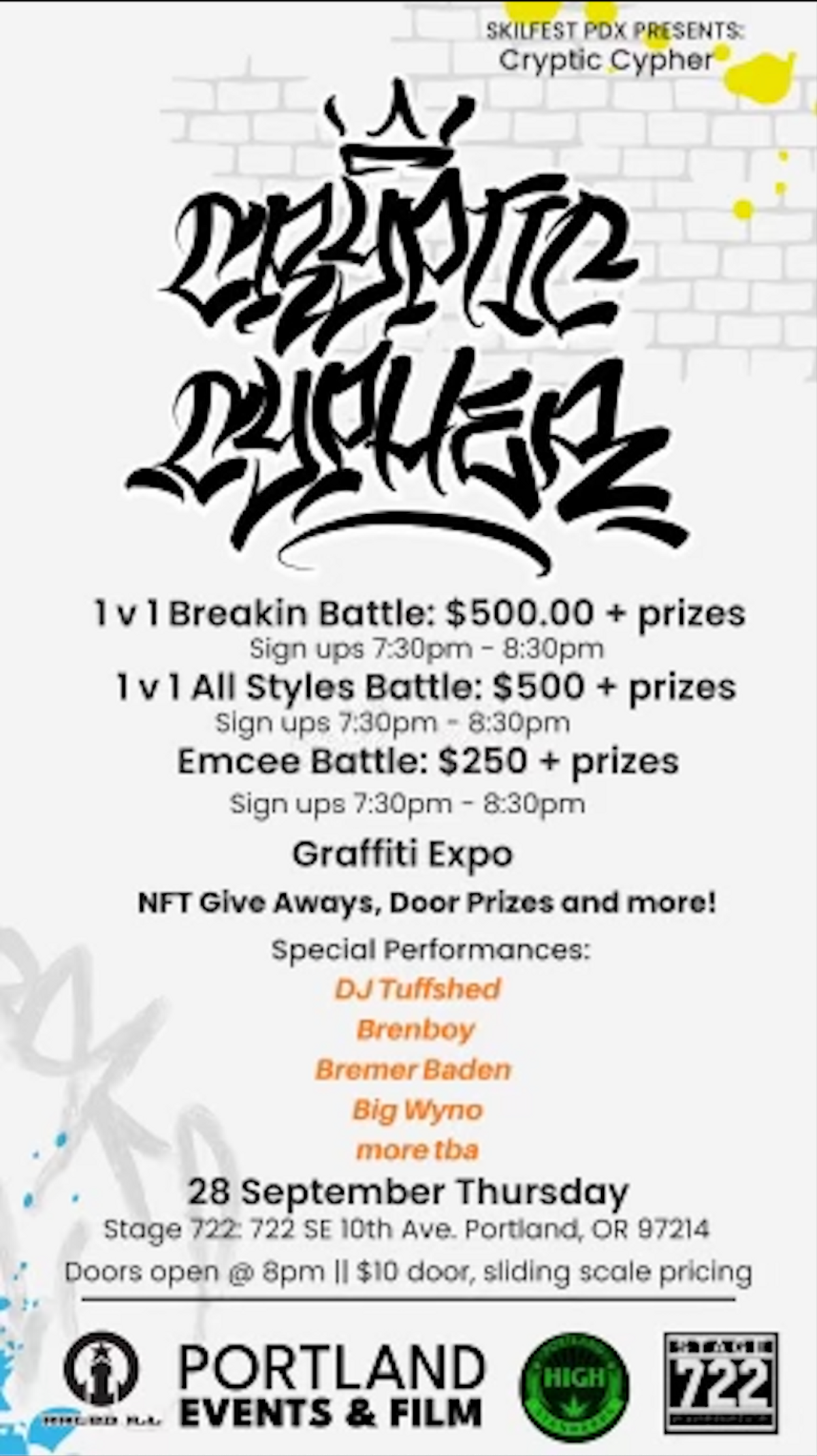 Cryptic Cypher at Stage 722 in Portland, Oregon - Thursday, September ...