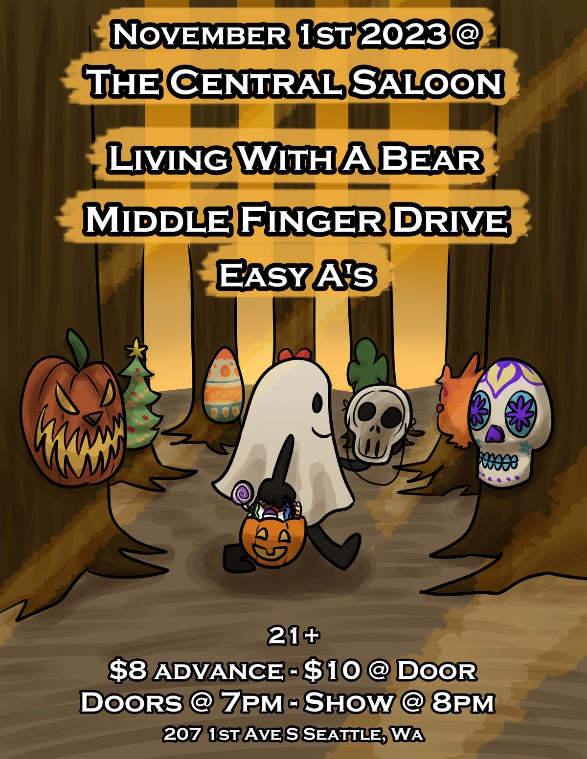 Living With A Bear, Middle Finger Drive, Easy A's at Central Saloon in ...