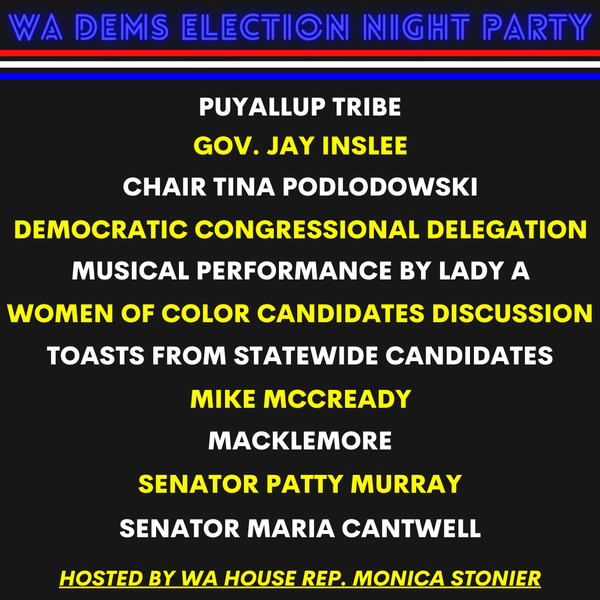 Washington State Democrats Virtual Election Night Party - Tuesday ...