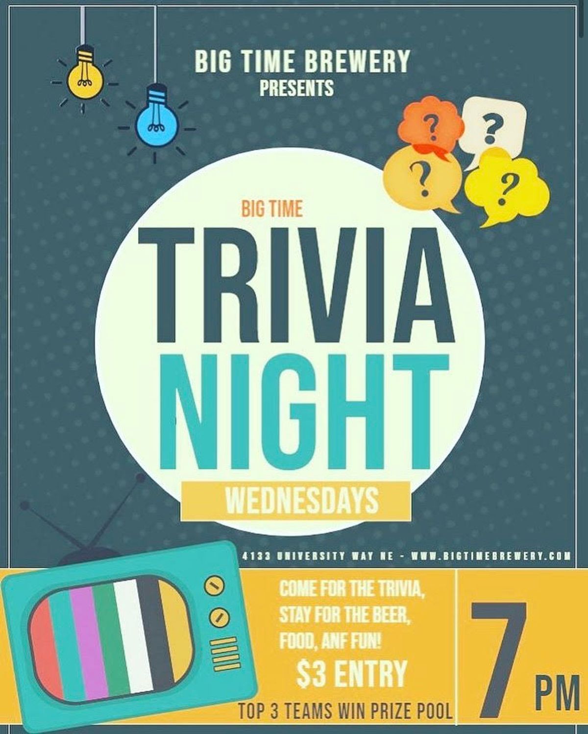 Big Time Trivia Night at Big Time Brewery & Alehouse in Seattle, WA ...