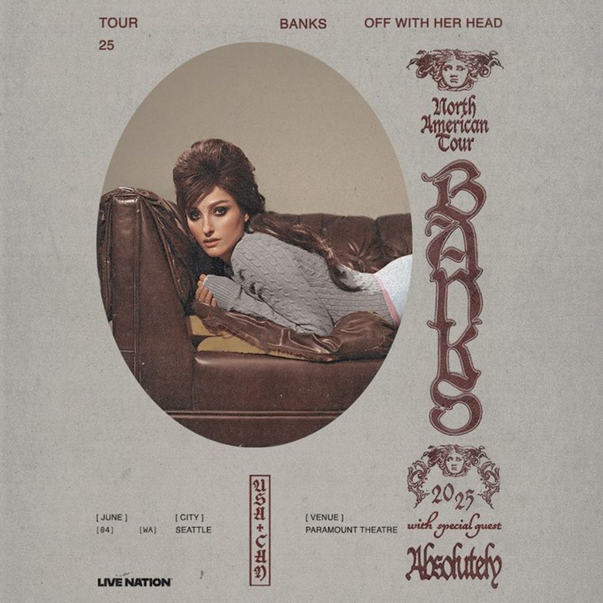 Banks - Off With Her Head Tour 2025 at Paramount Theatre in Seattle, WA ...