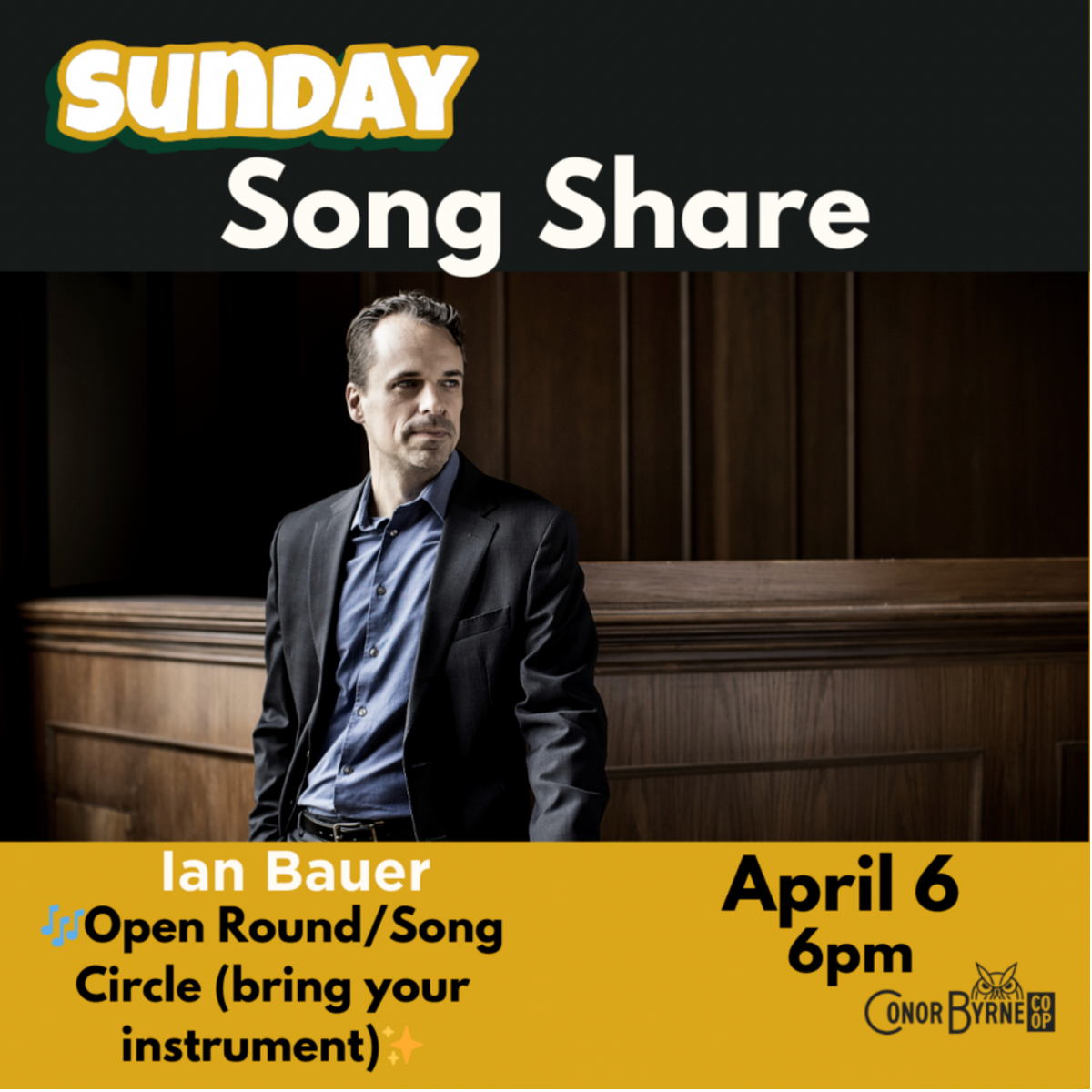 Song Share with Ian Bauer at Conor Byrne Pub in Seattle, WA - Sunday ...