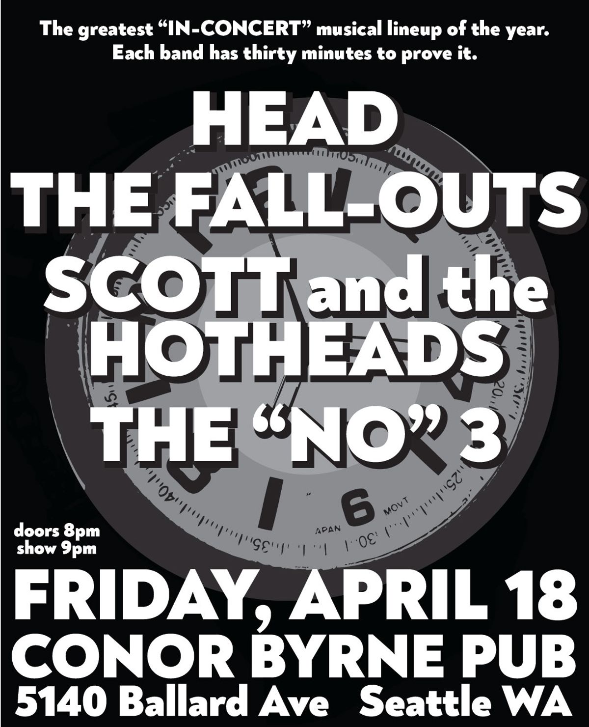 HEAD, The Fall-Outs, Scott & the HotHeads, and The "NO" 3 at Conor ...
