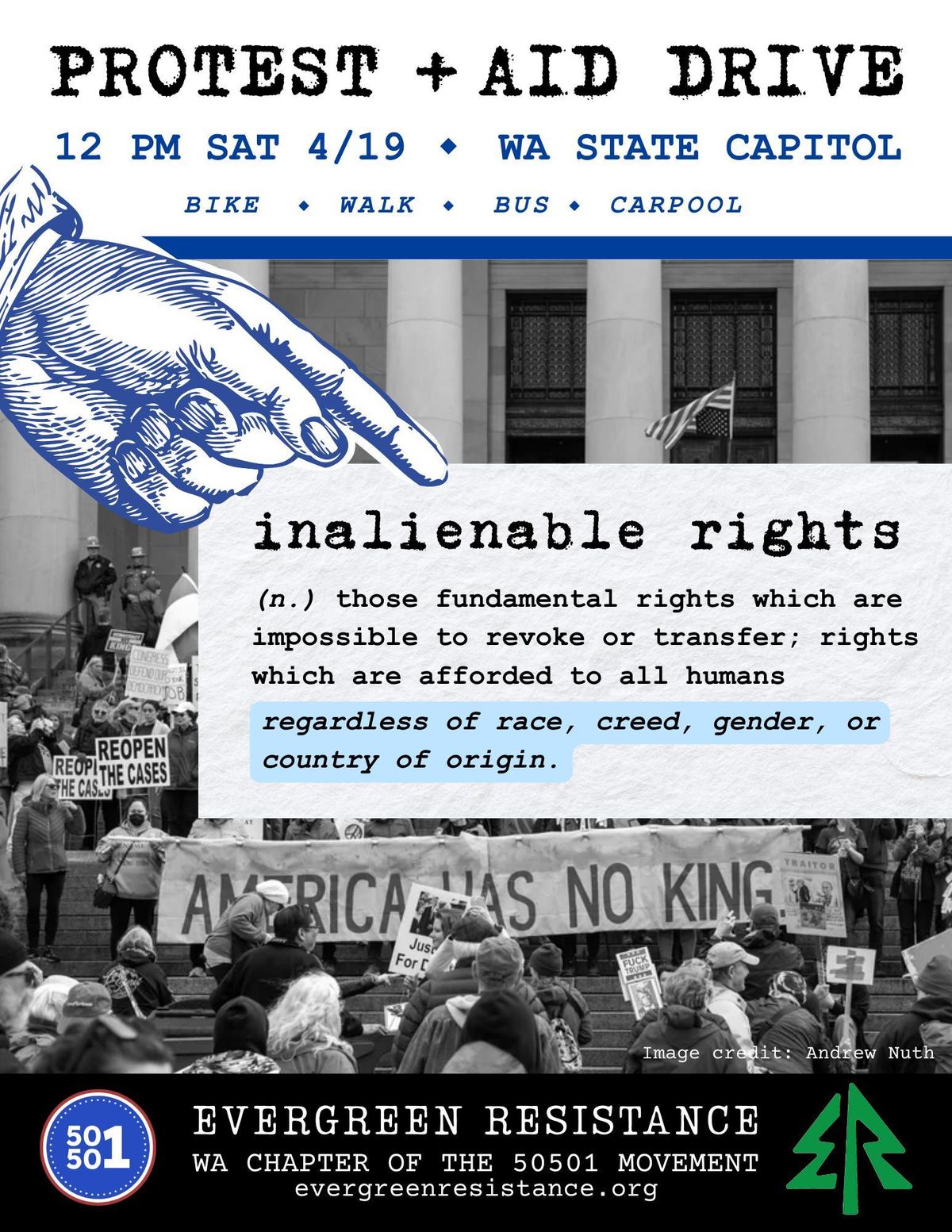 Evergreen Resistance Protest and Mutual Aid Drive - Olympia: WA 50501 ...