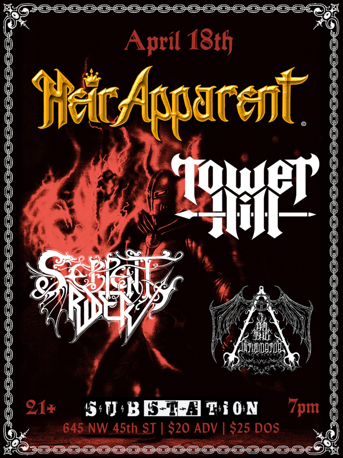 Heir Apparent (with Harry Conklin of Jag Panzer) at Substation in ...