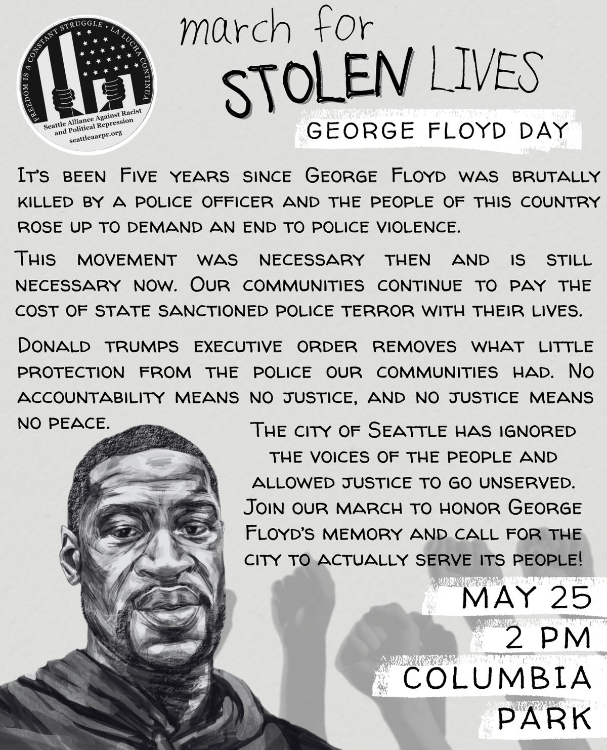 George Floyd Day Rally and March at Columbia Park in Seattle, WA ...
