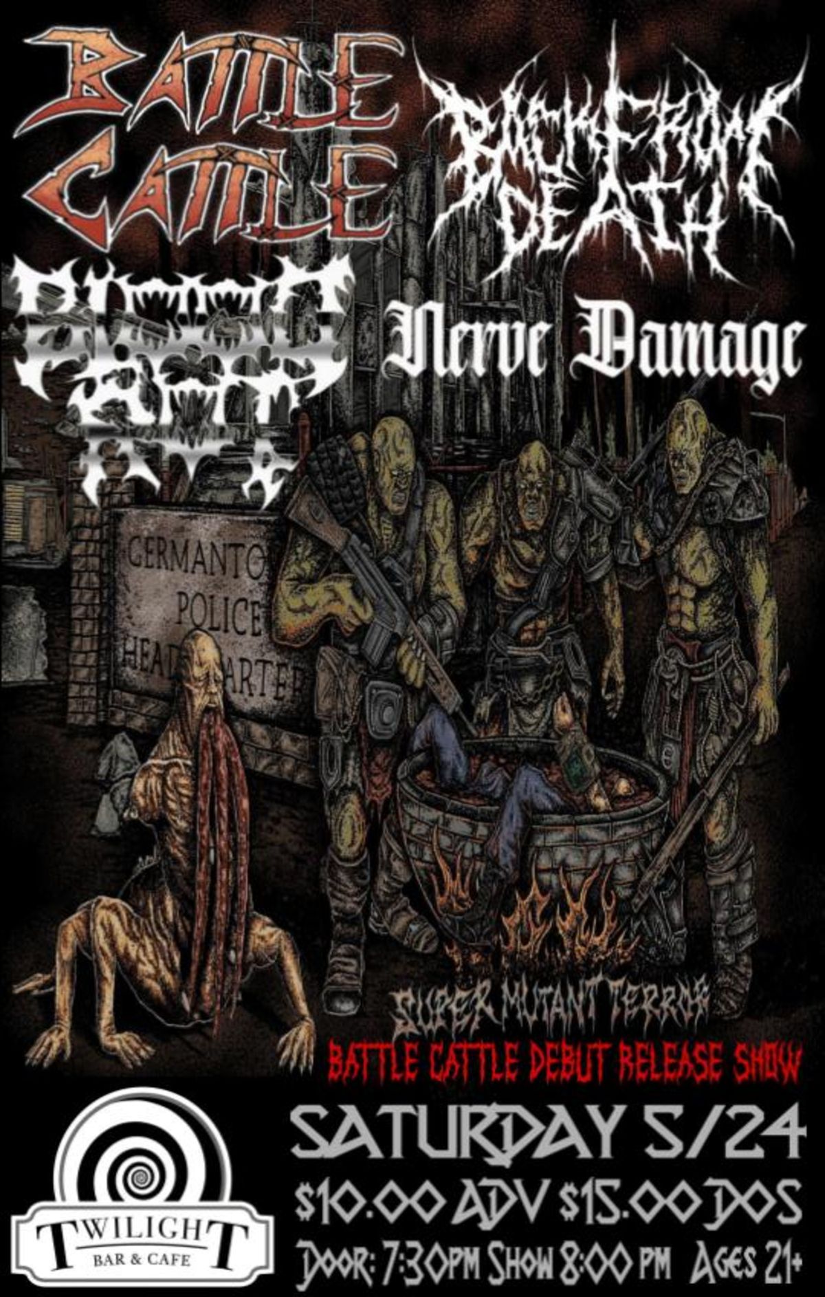 Battle Cattle w/ Back From Death, Blood Rot, Nerve Damage at Twilight ...