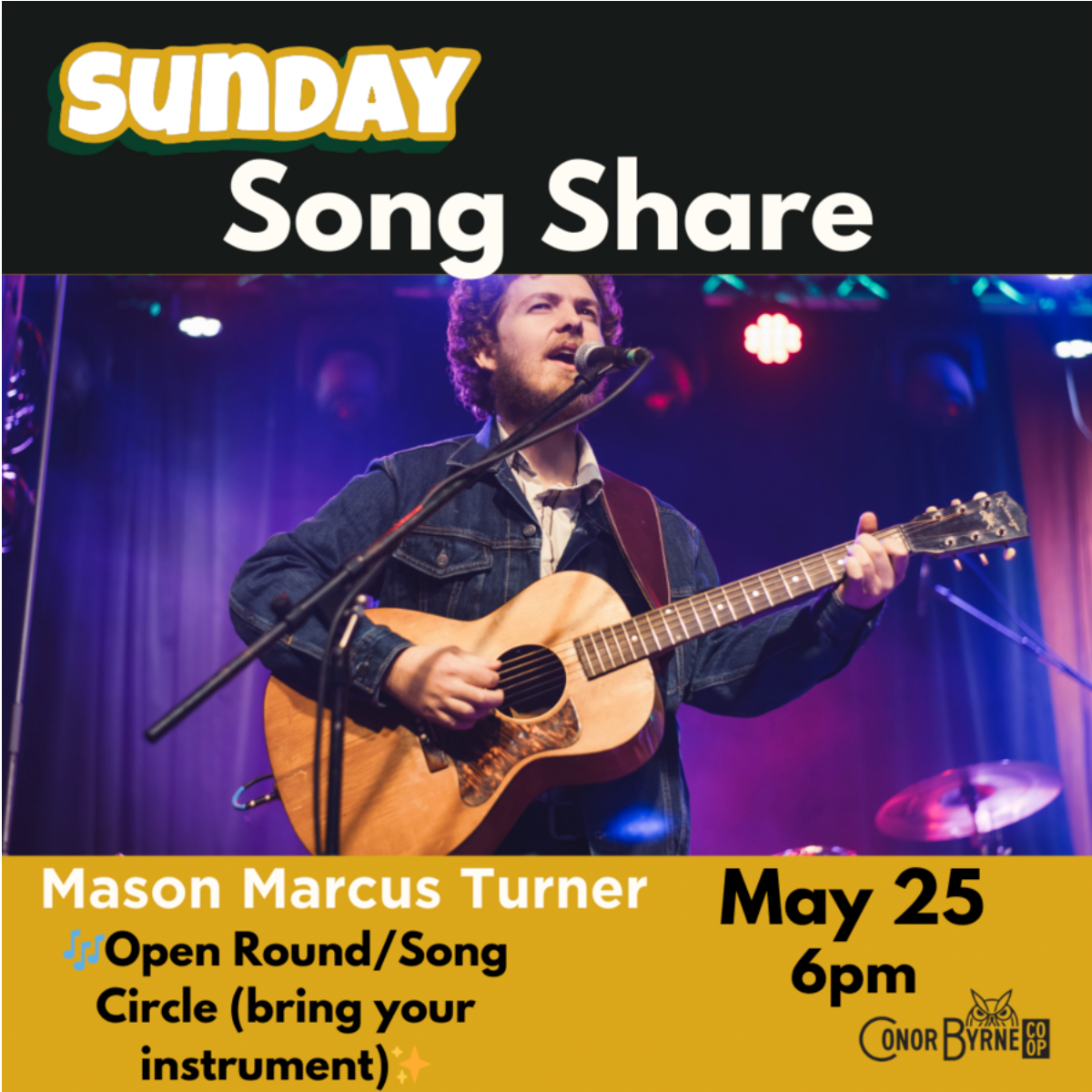 Song Share with Mason Marcus Turner at Conor Byrne Co-op at Conor Byrne ...