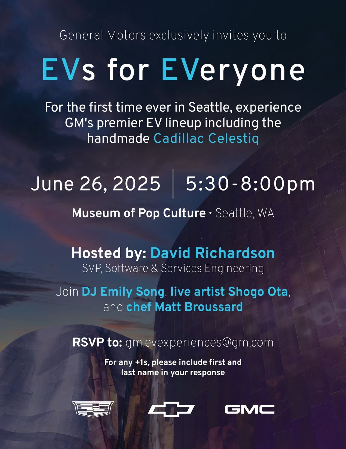 EVs for EVeryone Presented by GM at Museum of Pop Culture (MoPOP) in ...
