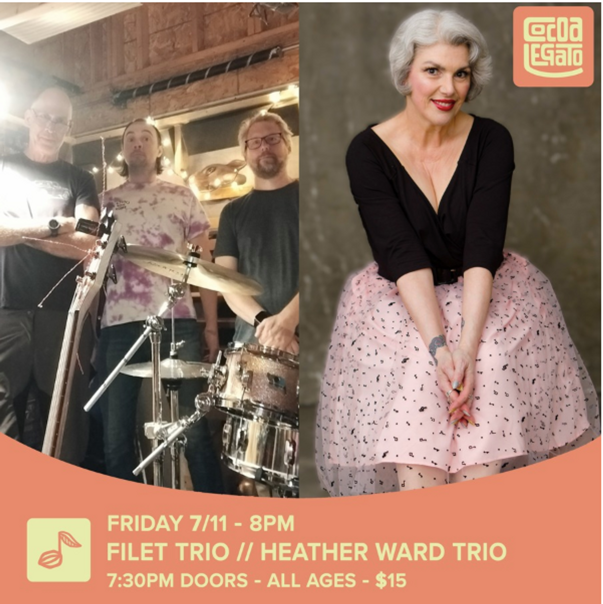 Heather Ward Trio at Cocoa Legato in Seattle, WA - Friday, July 11 ...