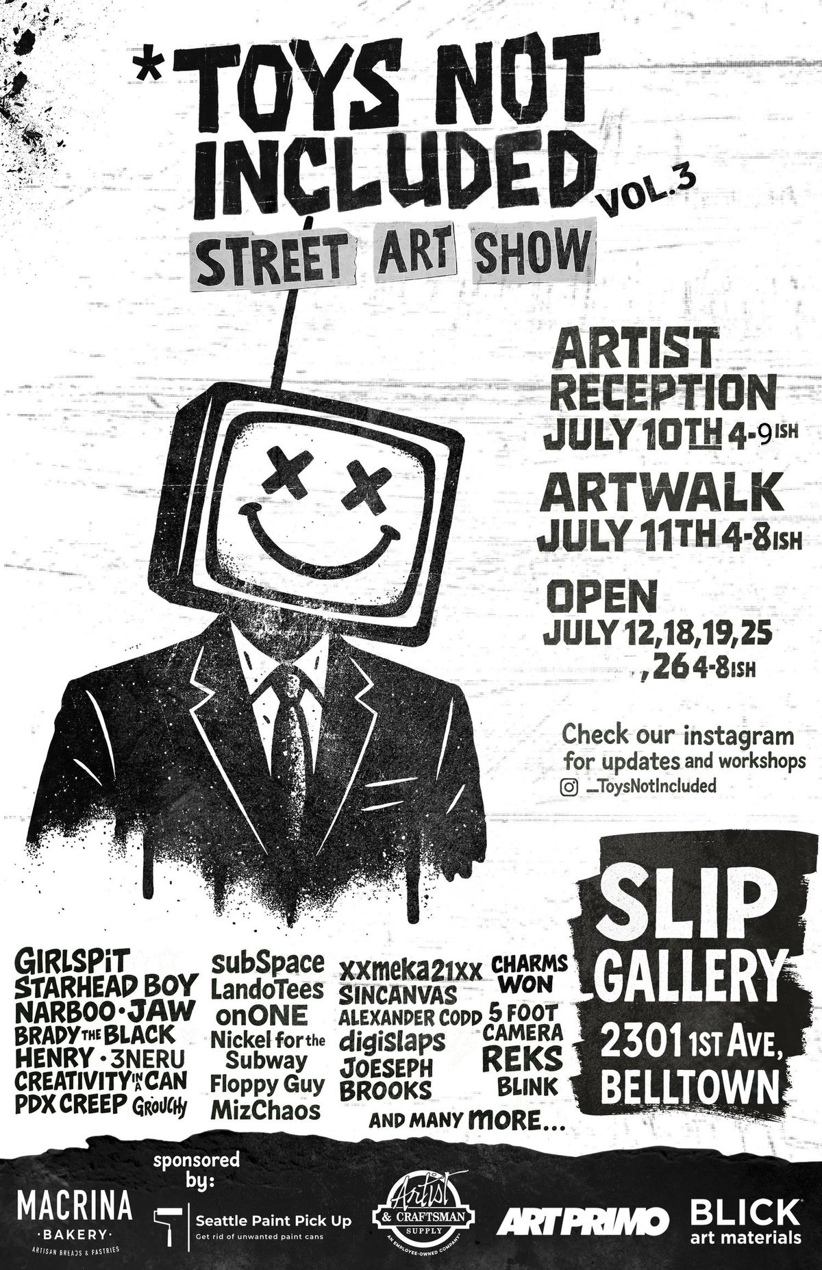 *TOYS NOT INCLUDED STREET ART SHOW VOL. 3 at Slip Gallery in Seattle ...