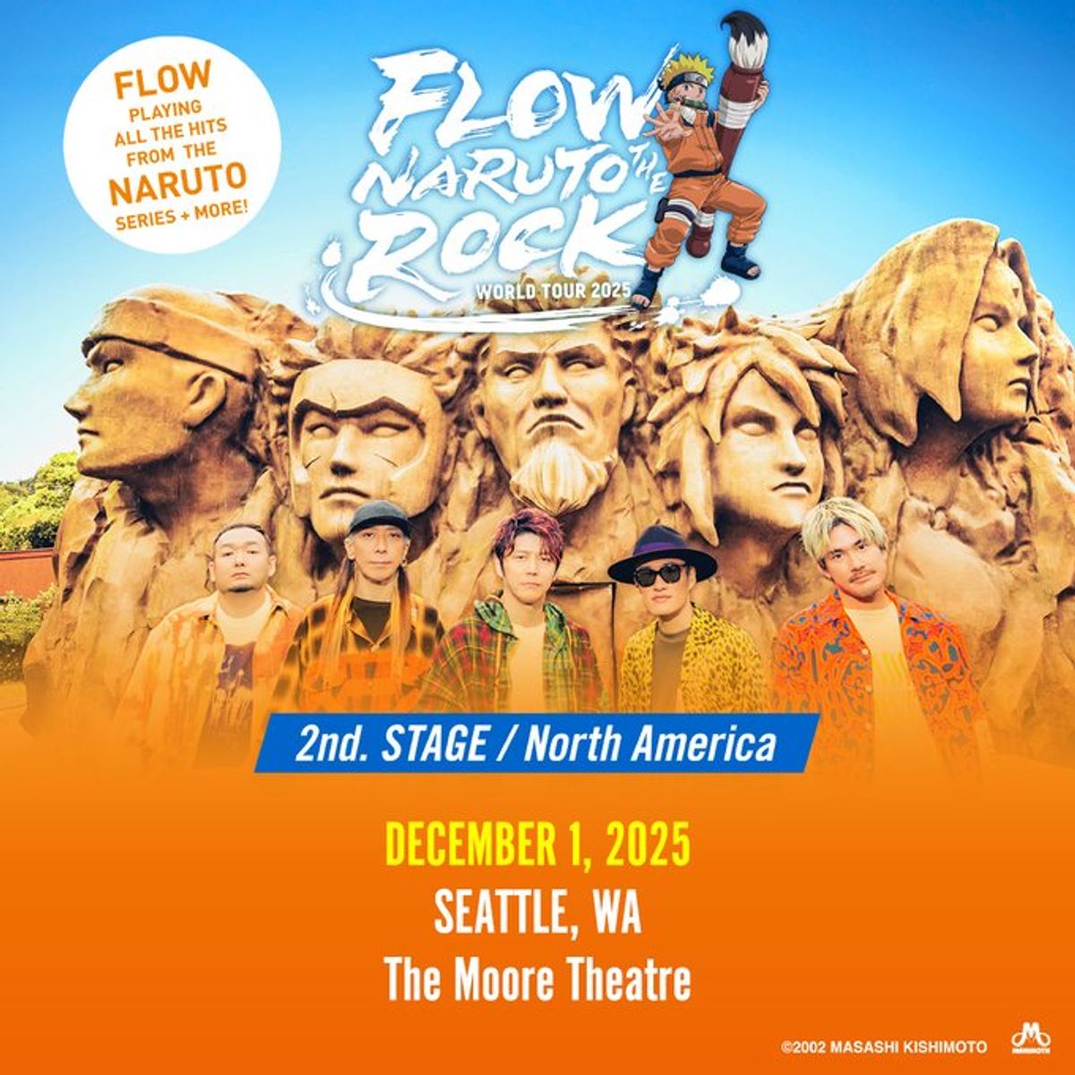 FLOW World Tour 2025 – Naruto The Rock at Moore Theatre in Seattle, WA ...