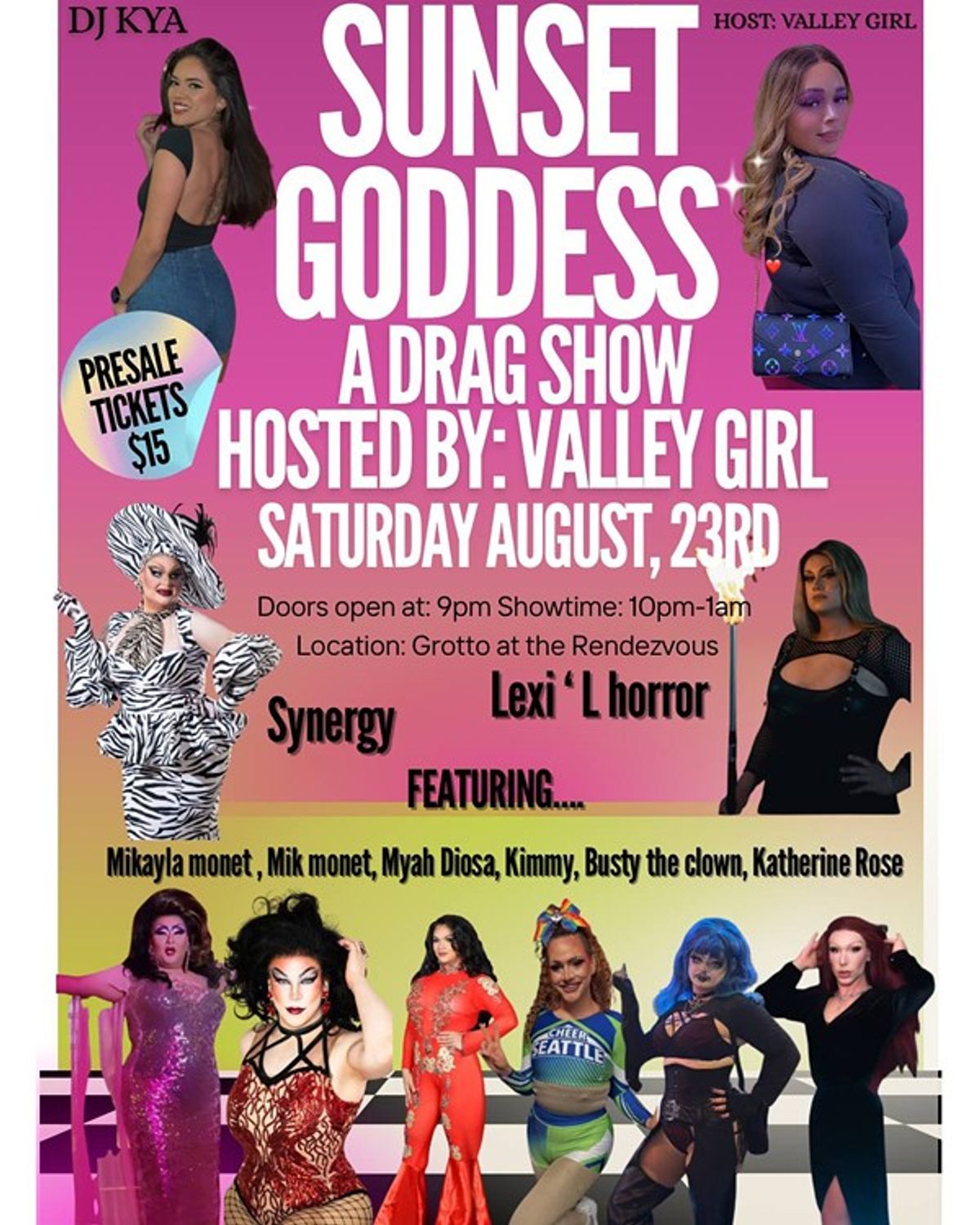 Sunset Goddess at Rendezvous in Seattle, WA - Saturday, August 23 ...