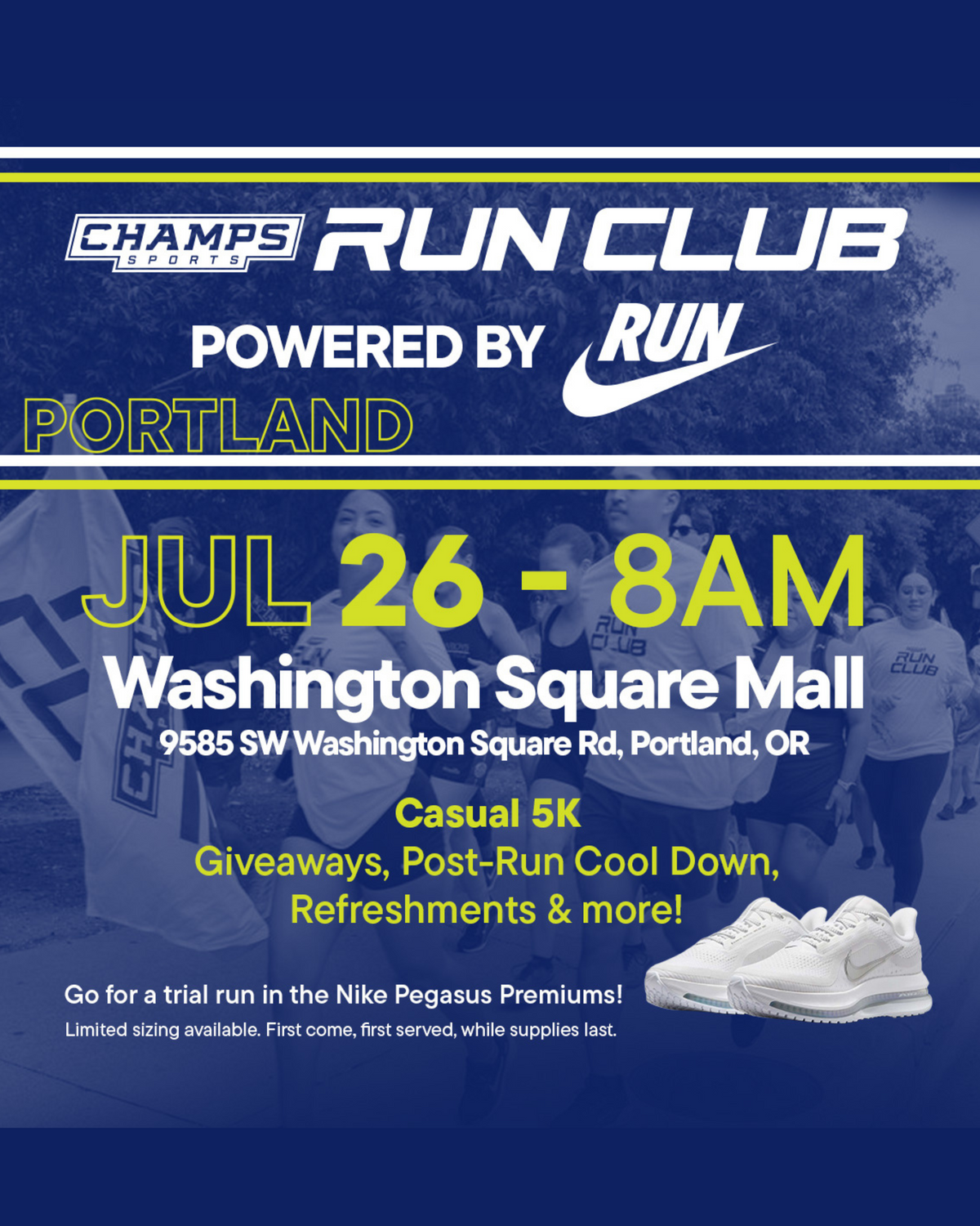 Champs Run Club at Champs Sports at Washington Square in Tigard, OR ...